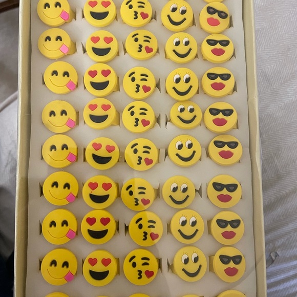Accessories | Bundle Of 3 Silicon Kid Emoji Rings | Poshmark